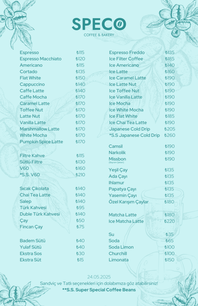 Our Menu – specocoffee.com